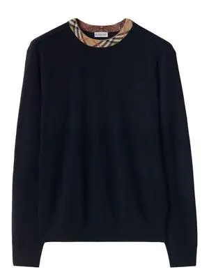 Burberry Crew Neck Long Sleeve Sweater - Blue