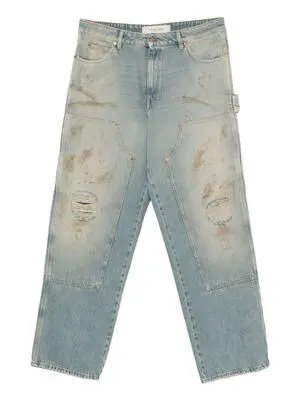GOLDEN GOOSE Destroyed Denim Cotton Jeans - Sky Blue