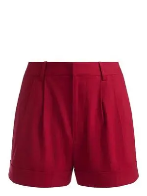 Alice + Olivia Conry Linen Blend Shorts - Red