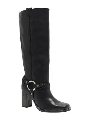 Free People Heidi Harness Boots - Black Leather