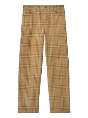 Burberry Checked Trousers - Beige