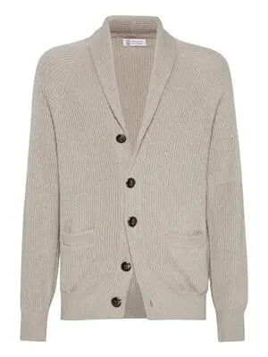GOLDEN GOOSE Cotton V-neck Cardigan - Beige