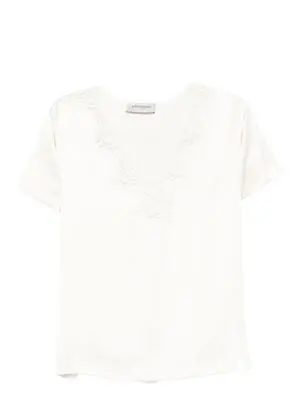 ERMANNO SCERVINO Embroidered V-Neck T-Shirt