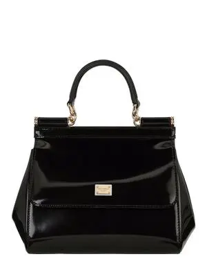 Dolce & Gabbana Sicily Medium Leather Handbag - Black