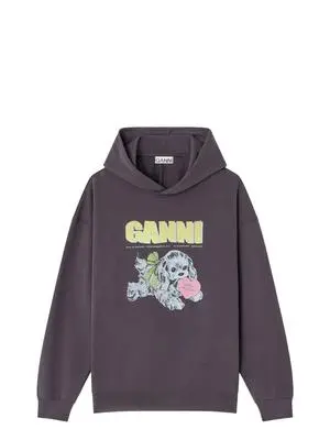 GANNI Isoli Organic Cotton Hoodie - Grey