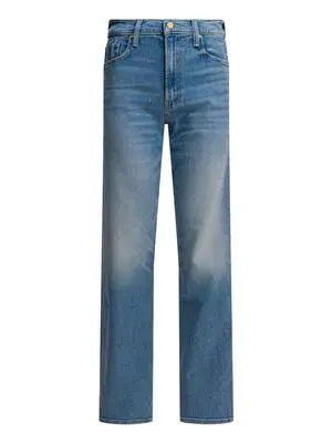 MOTHER The Spinner Zip Sneak Denim Jeans - Sky Blue