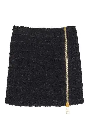 Balmain Tweed Mini Skirt - Black