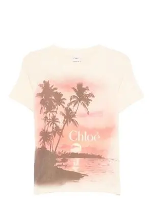 Balmain Printed Cotton T-shirt - Pink