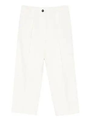 Brunello Cucinelli Cropped Cotton Trousers - White