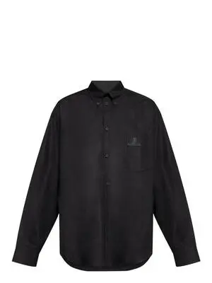Balenciaga Oversized Shirt With Logo - Black