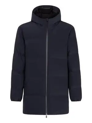 Herno Midi Hooded Down Jacket - Blue