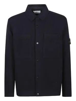 Stone Island Virgin Wool Cardigan - Blue