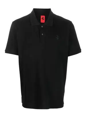 FERRARI Pique Polo Shirt - Black