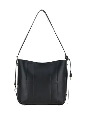 Hogan Hocket Small Leather Hobo Bag Black