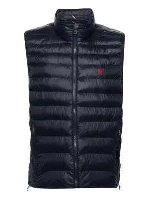 Burberry Down Vest With Logo Blue
