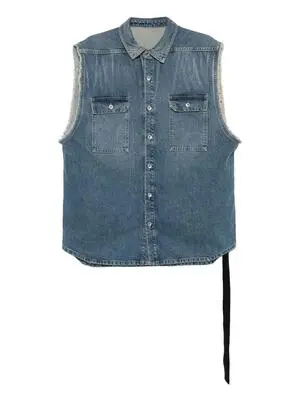 Rick Owens Sleeveless Tommy Jumbo Vest - Blue