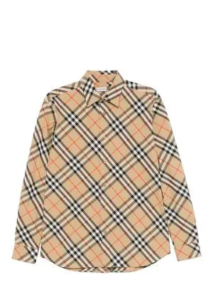 Burberry Check Print Shirt - Beige