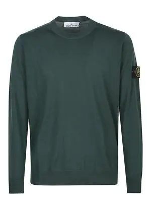 Stone Island Crew Neck Wool Sweater - Green