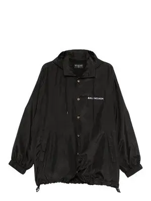 Balenciaga Nylon Jacket With Logo - Black
