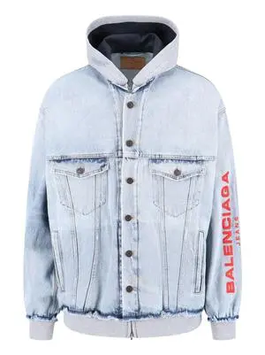Balenciaga Cut-up Sweatshirt Jacket - Sky Blue