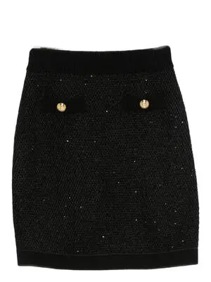 Elisabetta Franchi Wool Knitted Skirt - Black
