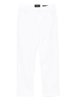 7 For All Mankind Calie Straight Cropped Jeans - White