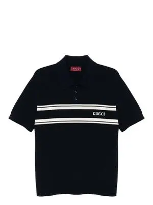 Gucci Cotton Polo Shirt With Logo - Blue