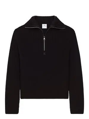 COURREGES Zipped Wool Sweater - Black