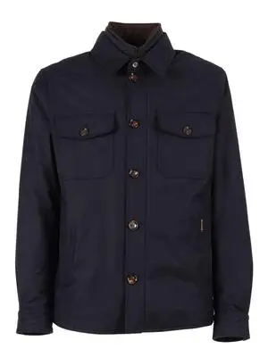 MOORER Jacket With Pockets Duino - Blue