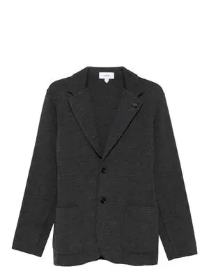 LARDINI Single-breasted Knitted Blazer - Grey
