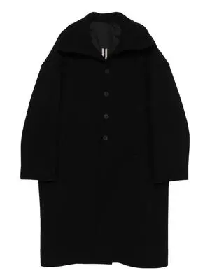 Rick Owens Oversized Buttoned Coat - Black
