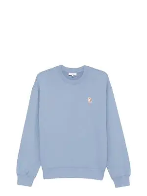 Maison Kitsuné Standing Fox Cotton Sweatshirt - Sky Blue