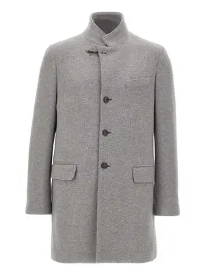 FAY Buttoned Wool Coat - Grey