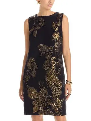 Caroline Rose Sheath Dress - Gold/black