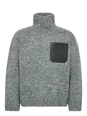 JW Anderson Leather Patch Pocket Turtleneck - Grey