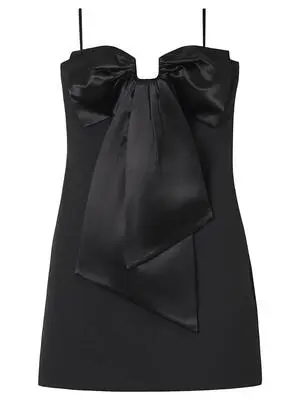 SELF-PORTRAIT Bow Detail Mini Dress - Black