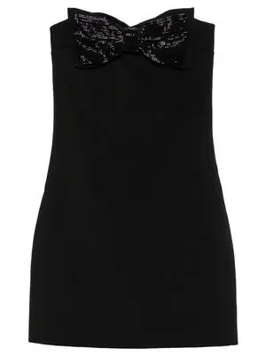 SELF-PORTRAIT Bow Detail Mini Dress - Black