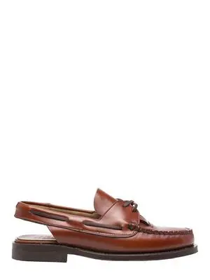 Hereu Saler Leather Slingback Loafers - Brown