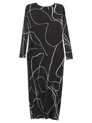 Issey Miyake Pleated Long Dress - Black