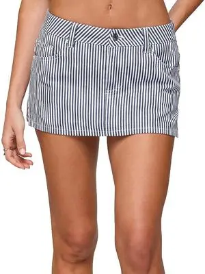 EDIKTED Striped Mini Skort - Navy And White