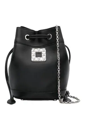 ROGER VIVIER Tres Vivier Leather Bucket Bag