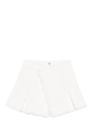 Sacai Denim Mix Pleated Shorts - White