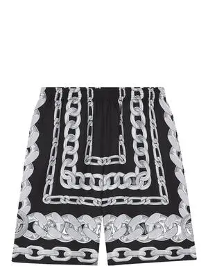 Versace Medusa Chain Silk Shorts - Black