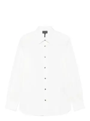 Emporio Armani Allover Logo Cotton Shirt - White
