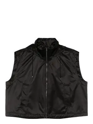 Fendi Hooded Zipped Vest - Black