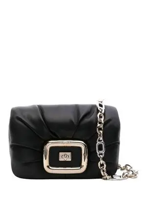 ROGER VIVIER Viv Choc Mini Leather Crossbody Bag - Black