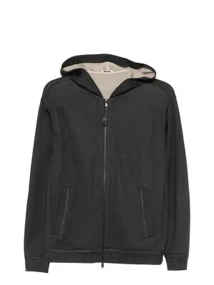 Brunello Cucinelli Cotton And Silk Blend Hoodie - Black