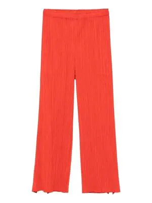 Issey Miyake Pleated Cropped Trousers - Red