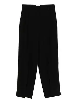 TOTEME Pleated Straight Leg Trousers - Black