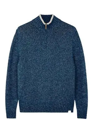 DRUMOHR Turtleneck Merino Wool Sweater - Blue